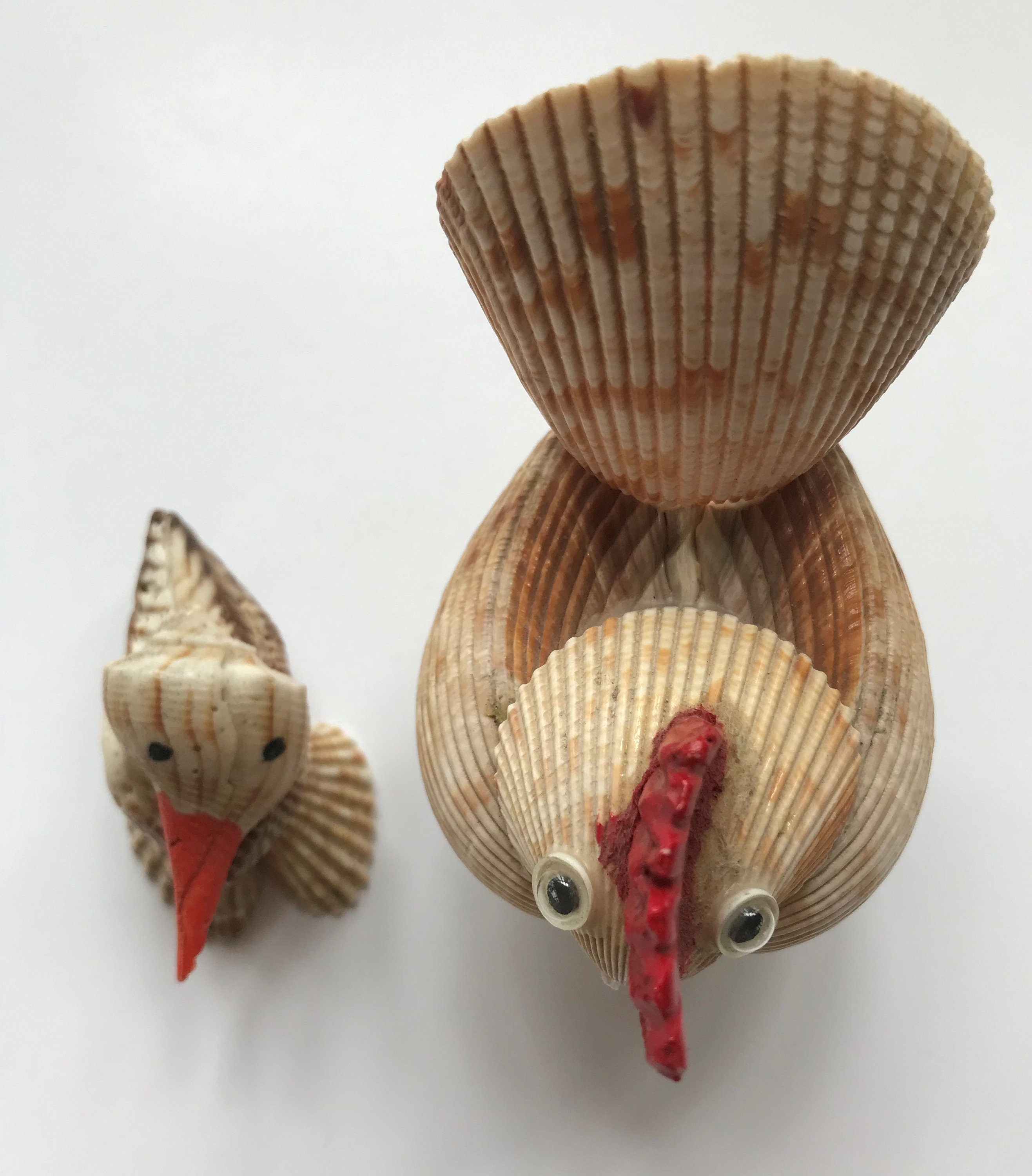 Vintage Shell Hen and Bird - Etsy