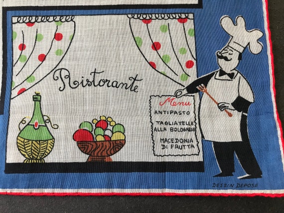 Vintage Depose Menu Dictionary Handkerchief - Gem