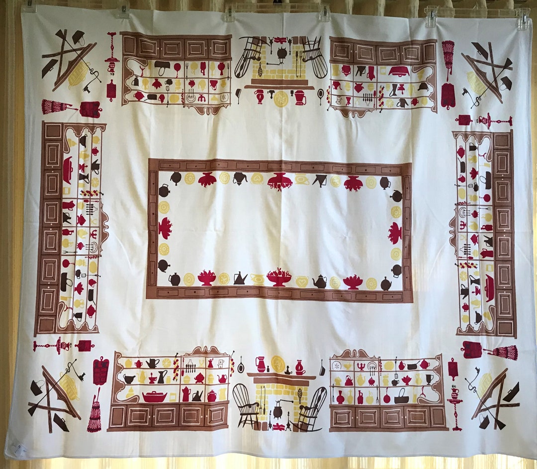 Vintage Colonial Scenes Tablecloth - Etsy