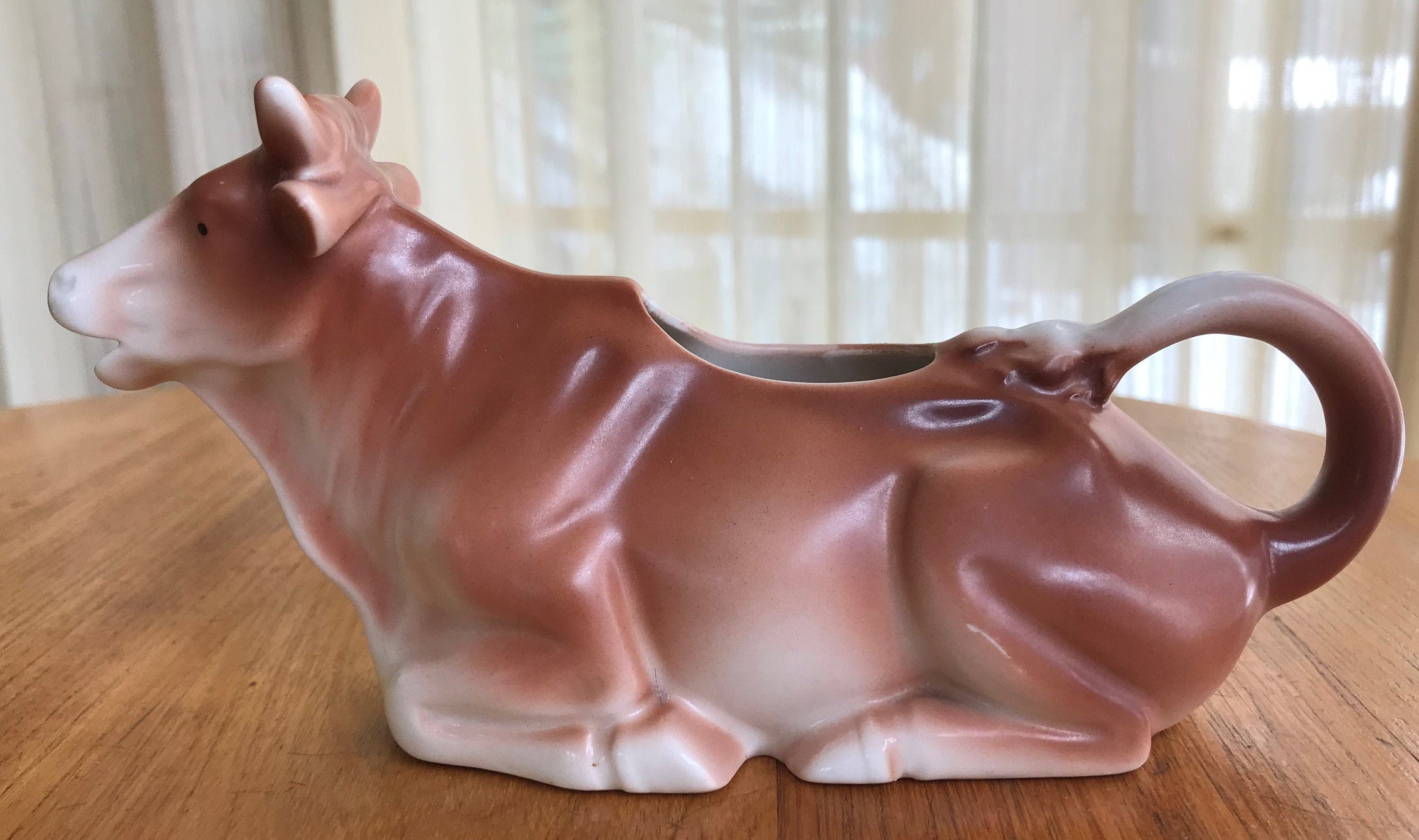Vintage Lying Down Brown German Cow Pitcher - Etsy