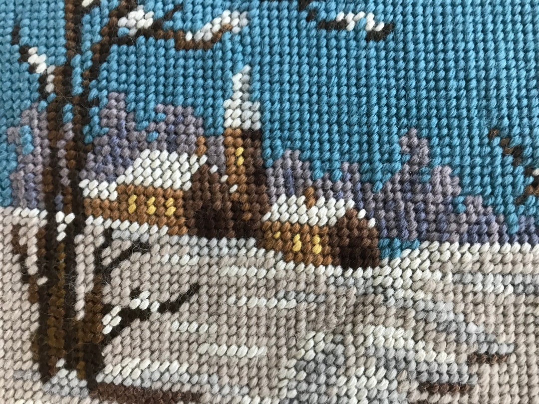 Vintage Winter Scene in Needlepoint - Etsy