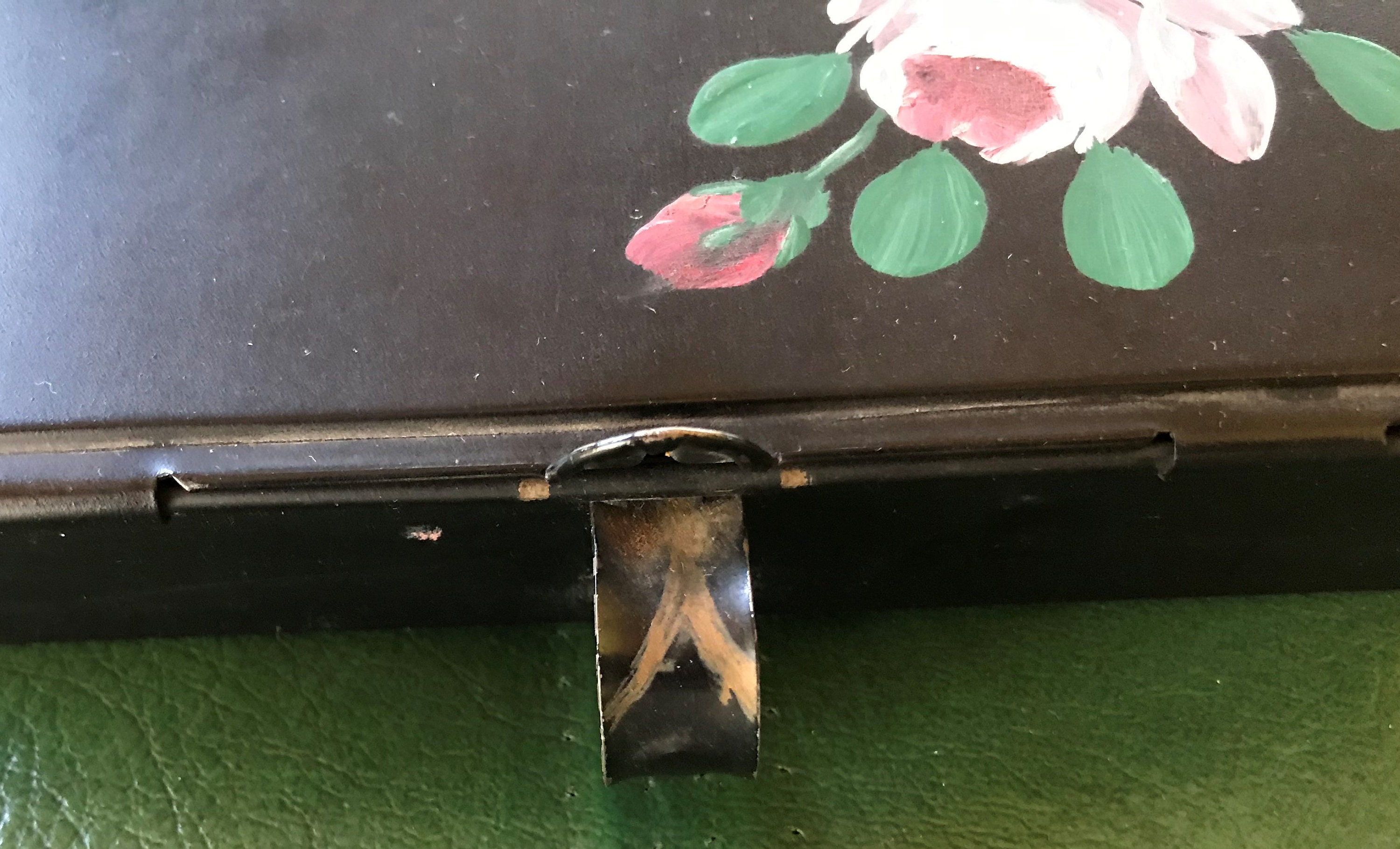 Vintage Hand Painted Metal Box - Etsy