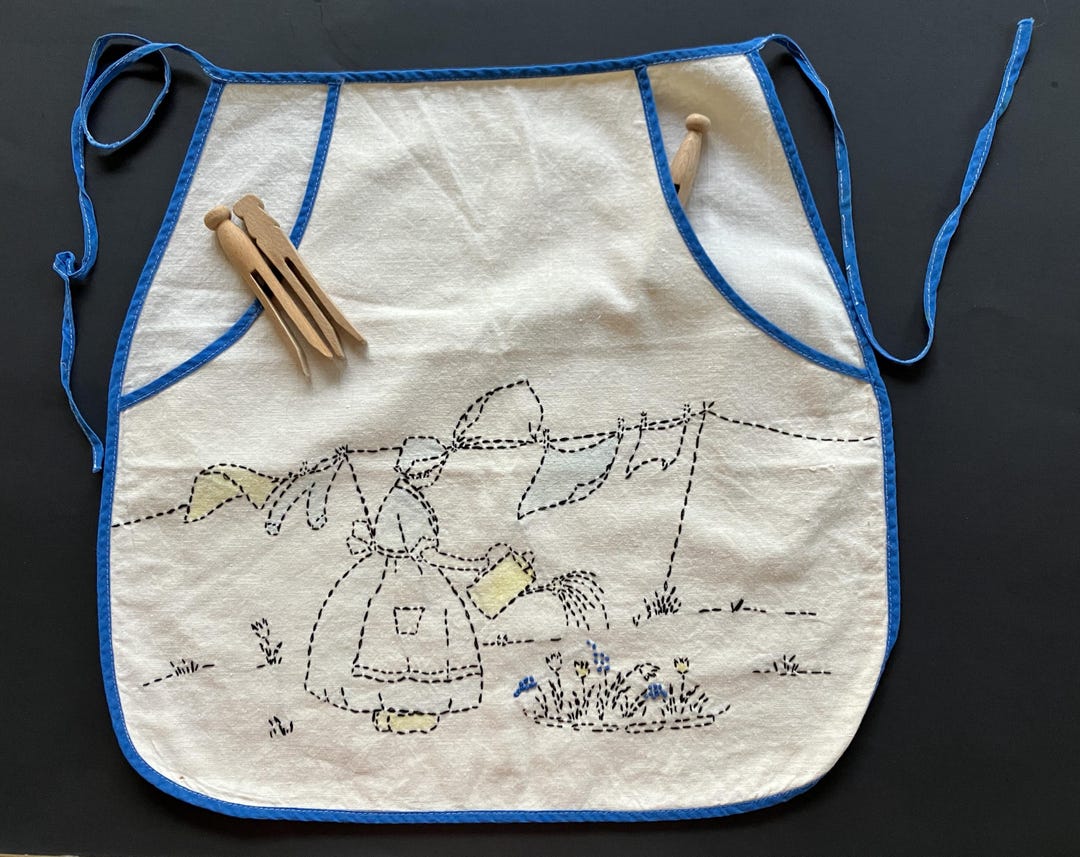 Vintage Embroidered Clothes Pin Apron - Etsy