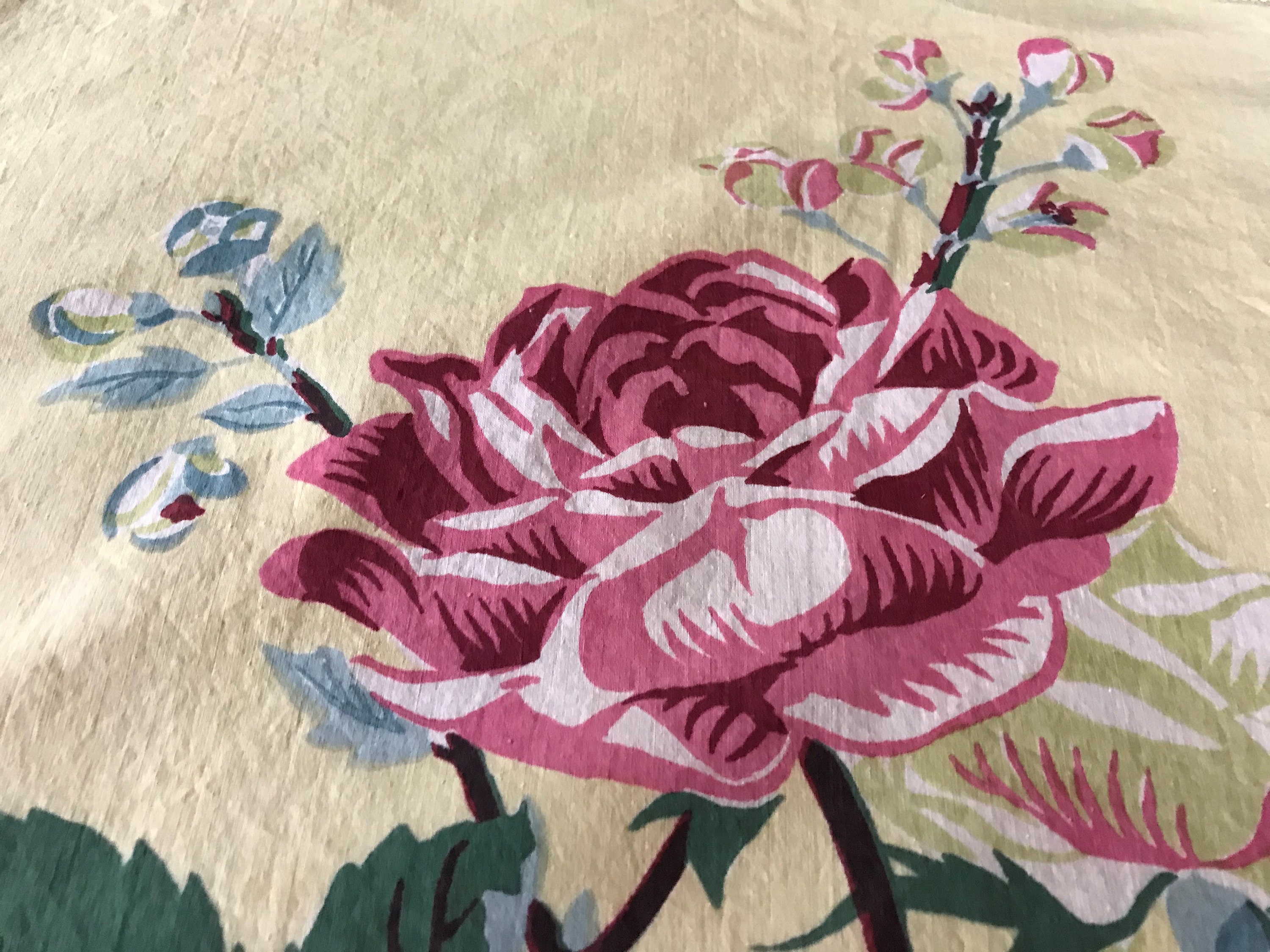 Vintage Flowered Fabric | Etsy