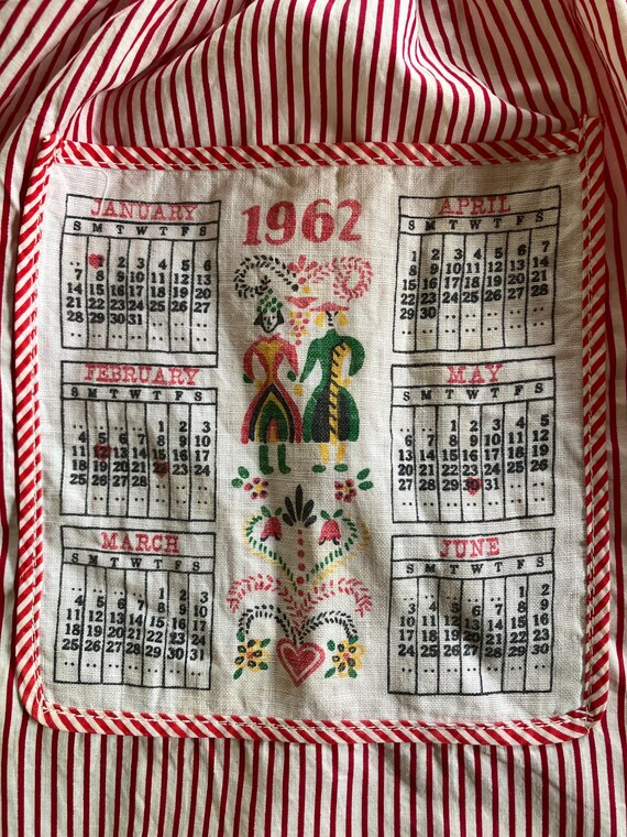 Vintage Pocket Calendar Apron - Gem