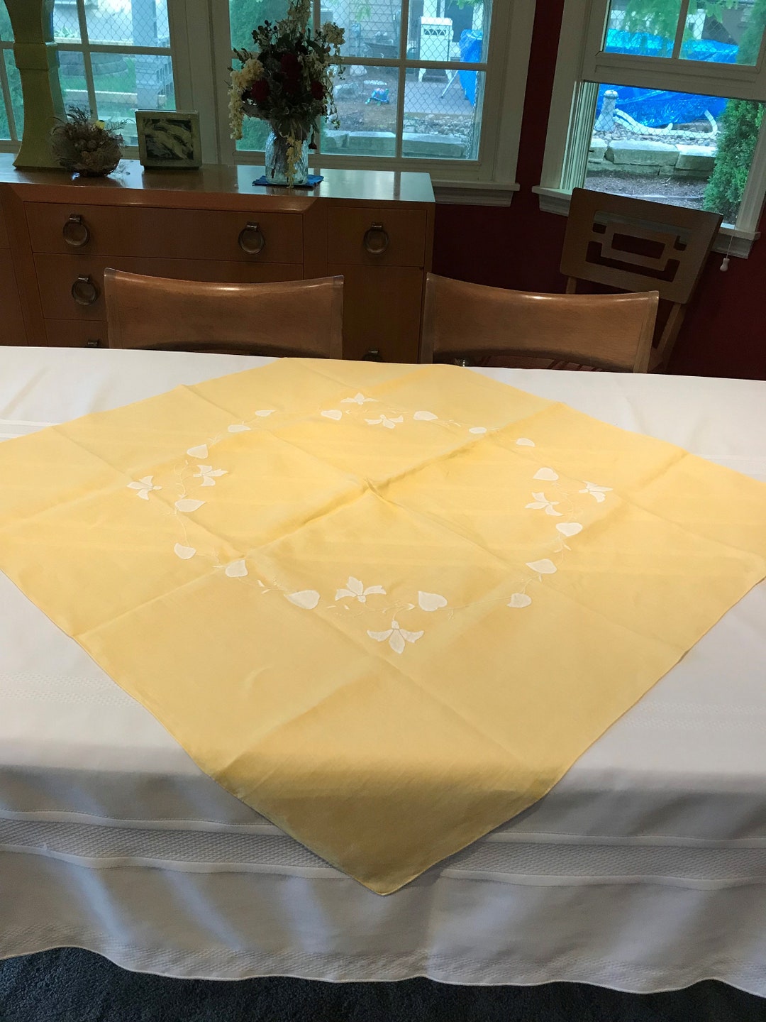 Vintage Linen Buttercup Yellow Tea Tablecloth and Napkins - Etsy
