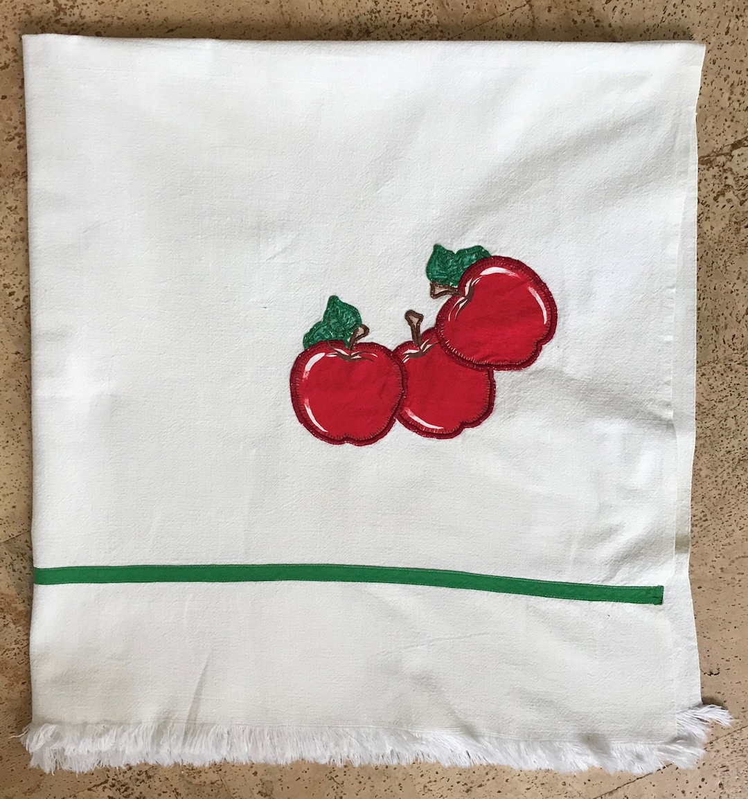 Vintage Appliqued Apples Tablecloth - Etsy