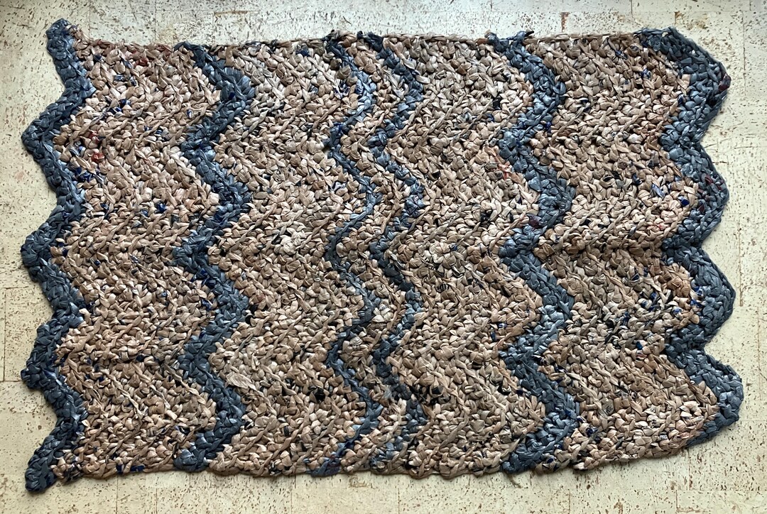 Vintage Crocheted Plastic Bag Rug - Etsy