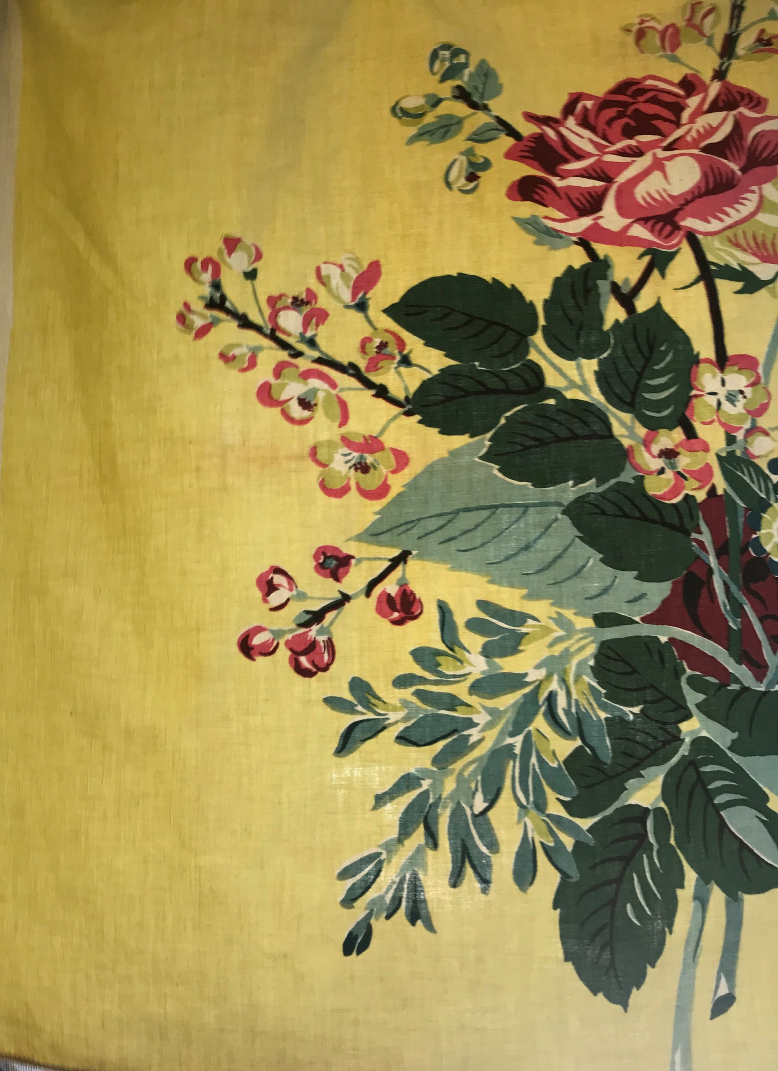 Vintage Flowered Fabric | Etsy