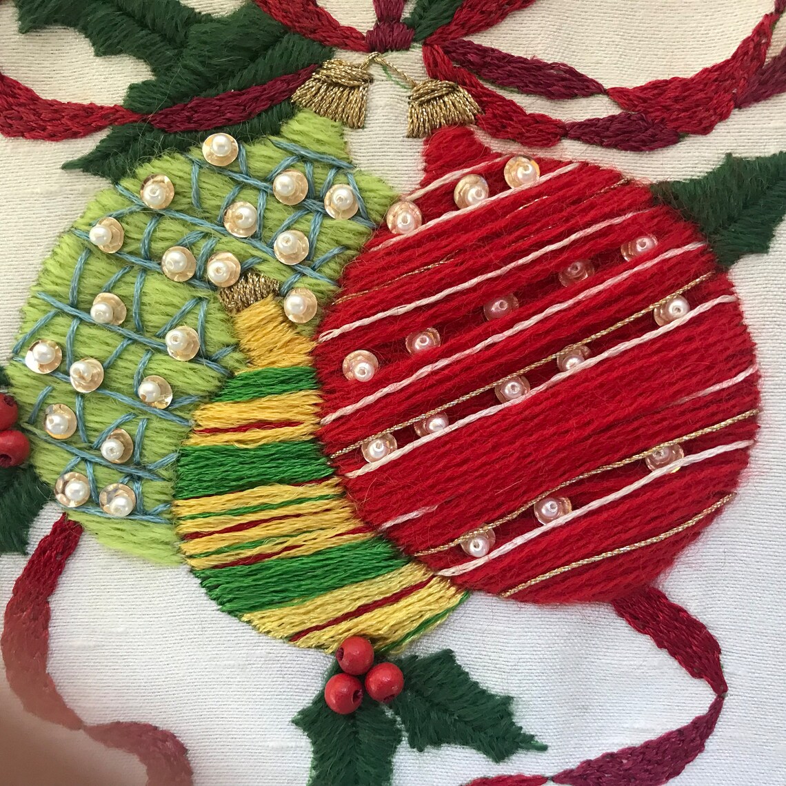 Vintage Christmas Stitched Picture - Etsy