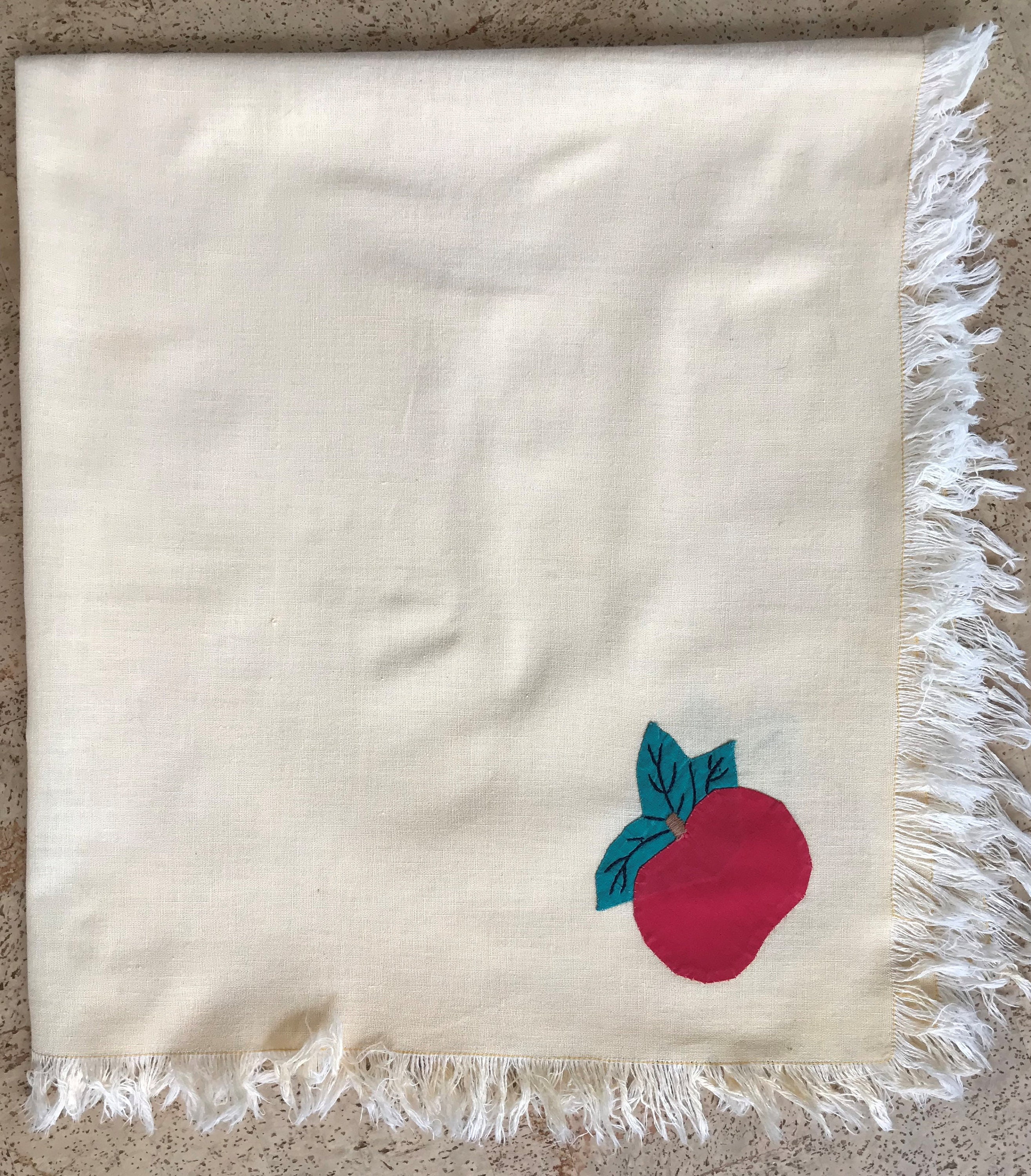 Vintage Appliqued Apple Tablecloth - Etsy UK