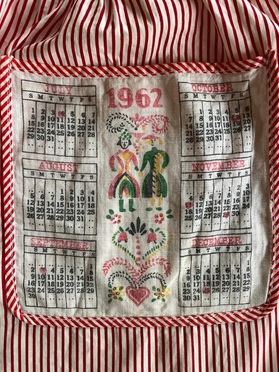 Vintage Pocket Calendar Apron - Gem