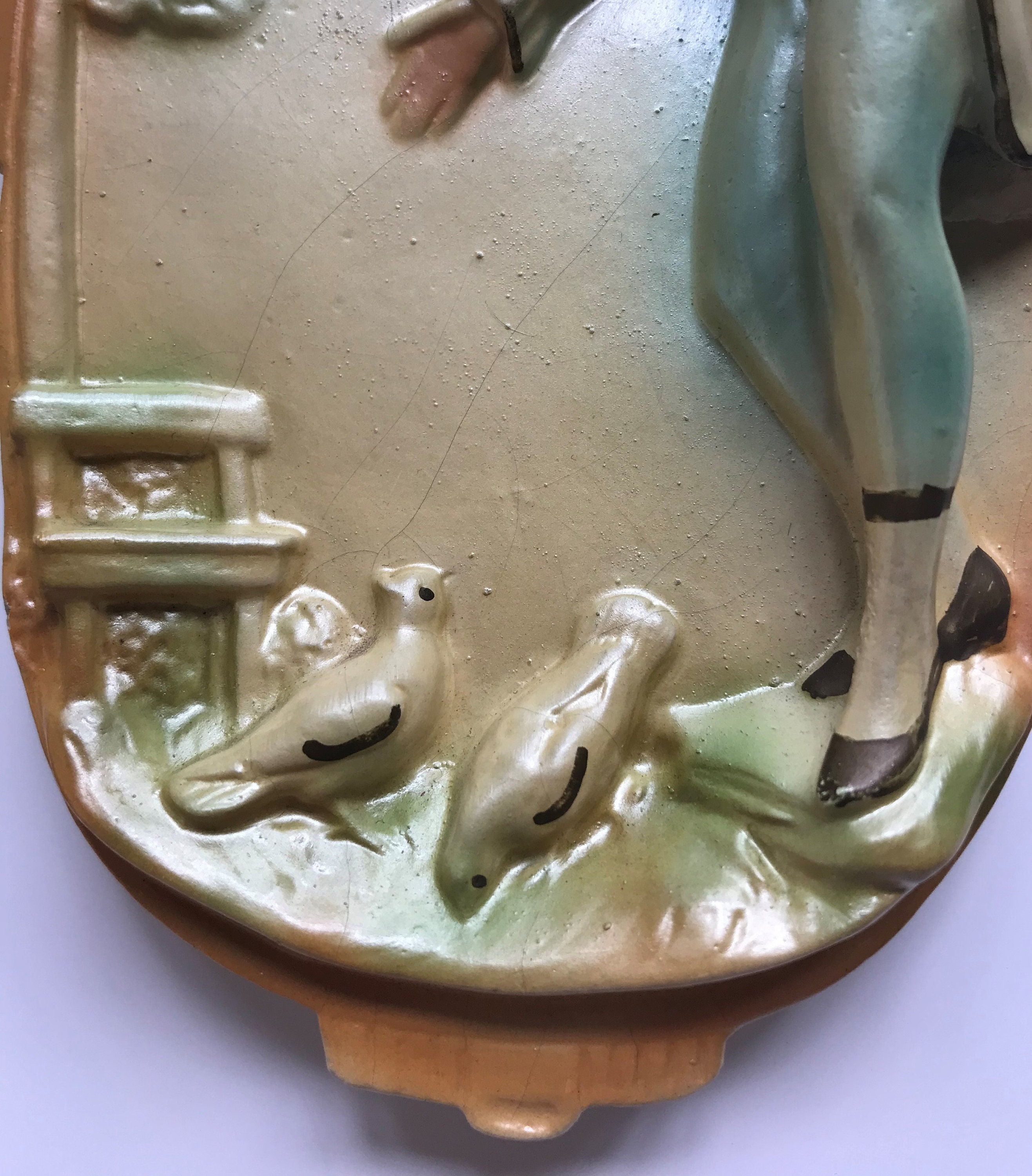 Vintage Chalkware Couple Feeding Doves | Etsy