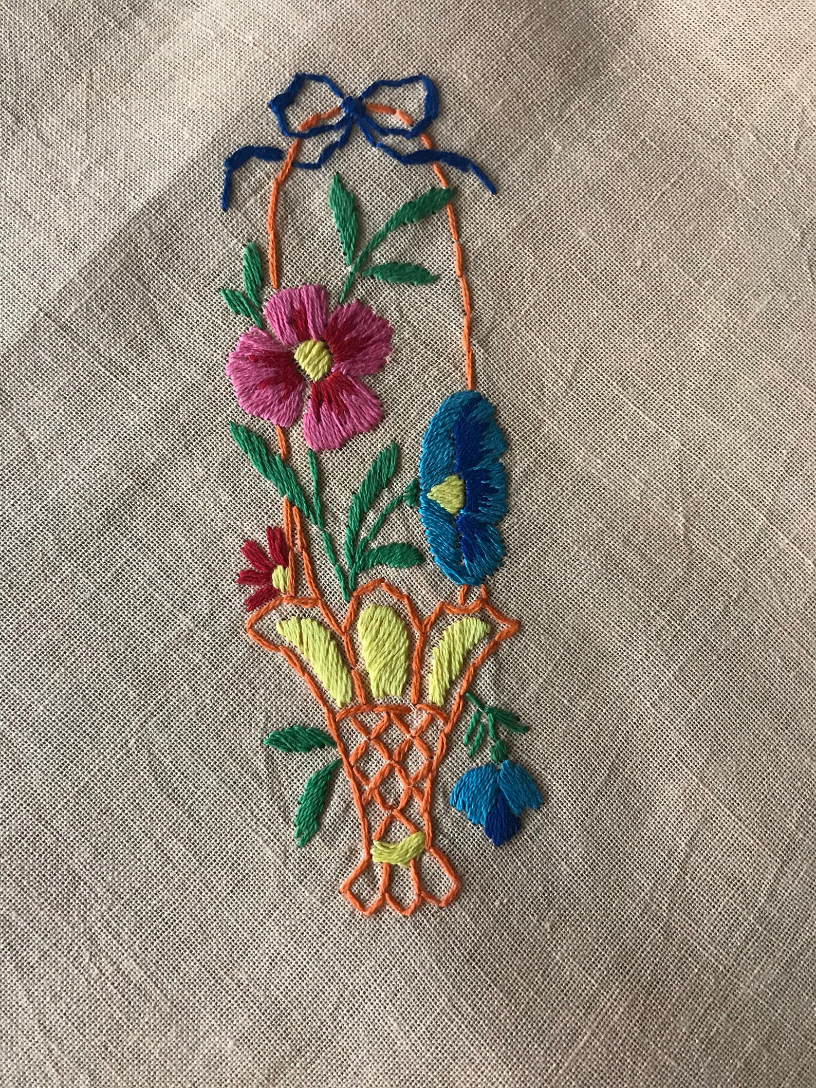 Vintage Embroidered Salmon Colored Tablecloth and Napkins - Etsy