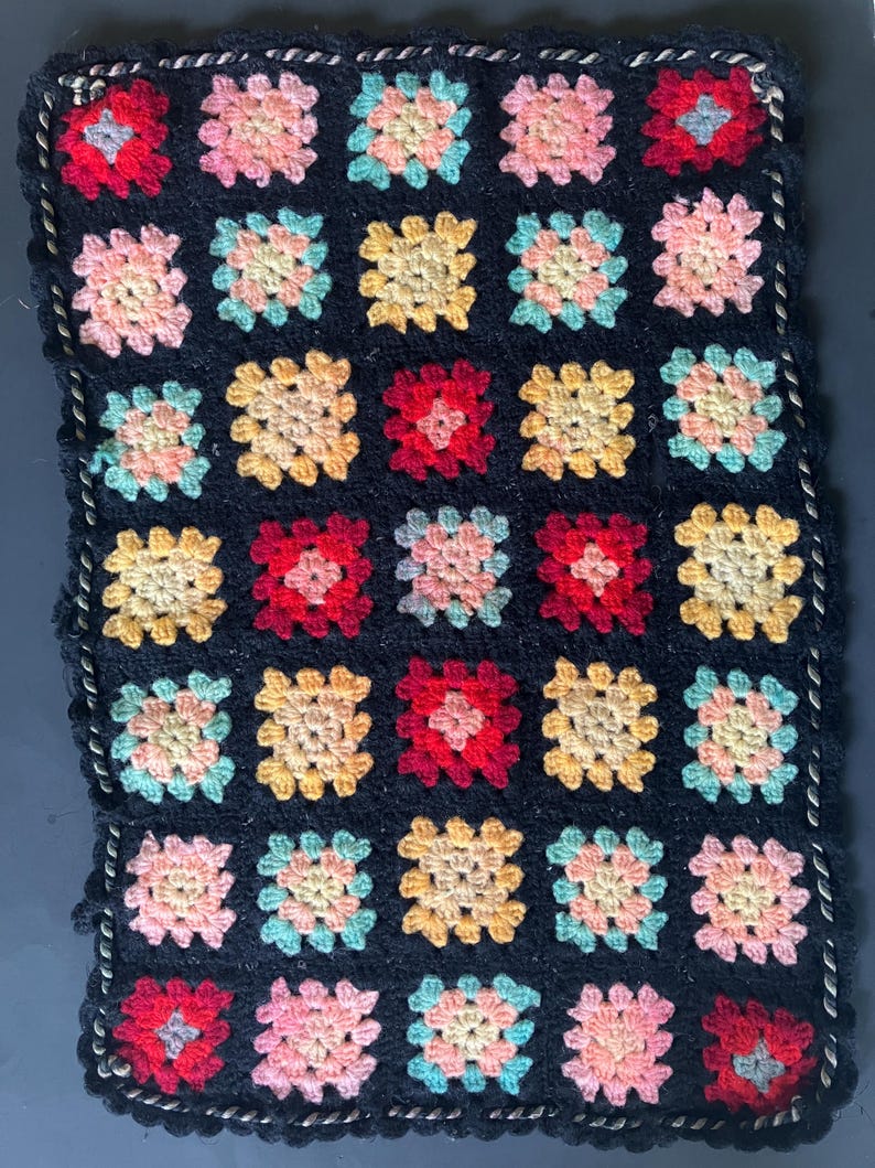 Vintage Granny Square Mat - Etsy