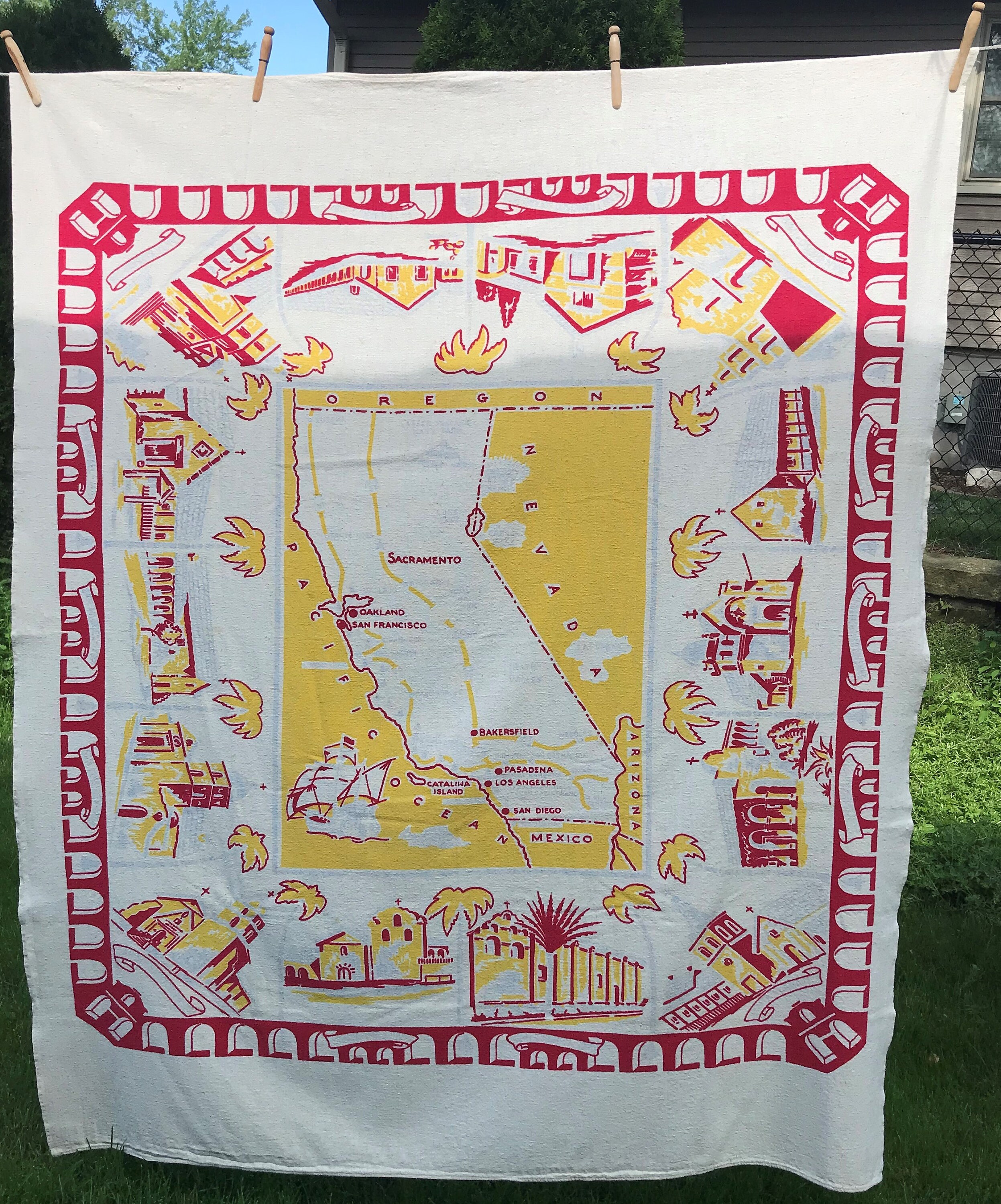 Vintage Cactus Cloth California Mission Tablecloth - Etsy