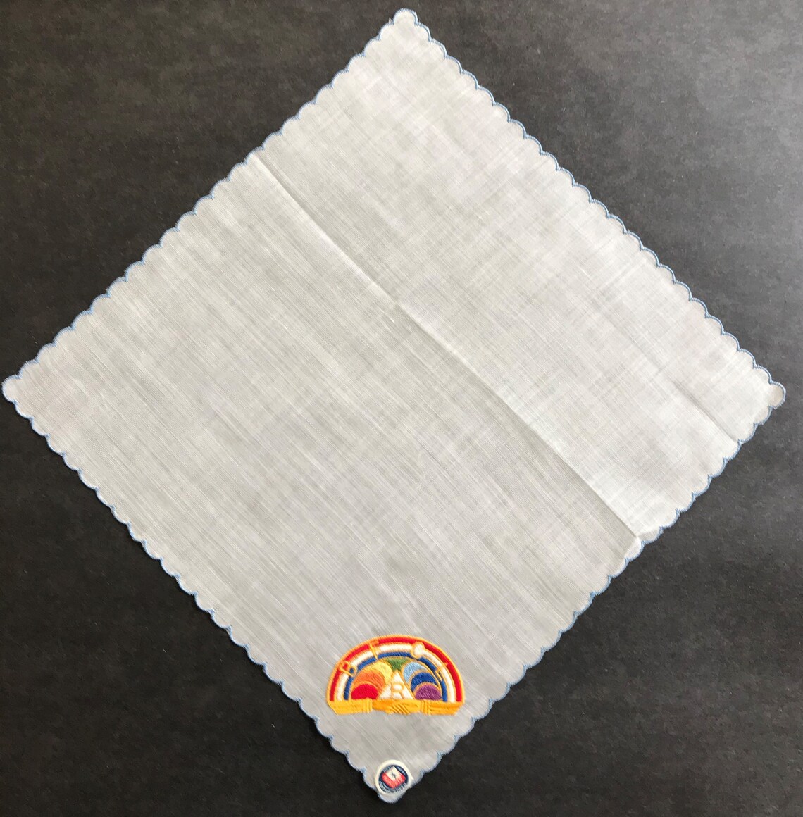 Vintage Rainbow Girls Handkerchief | Etsy