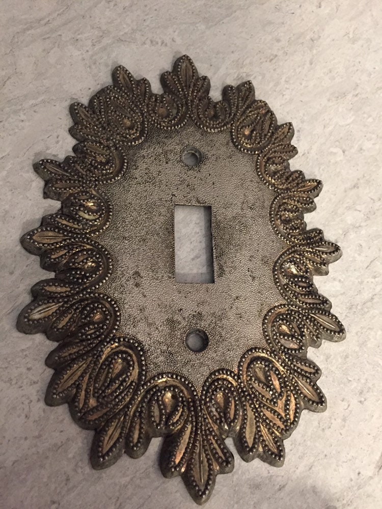 Vintage Switch Plate Metal Switch Cover Ornate Single - Etsy