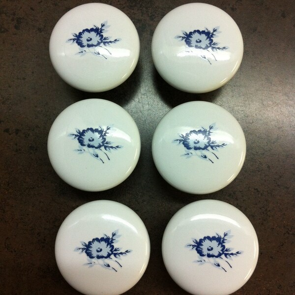 Blue Flower Knobs - Etsy