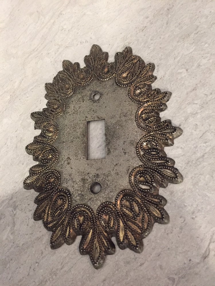 Vintage Switch Plate Metal Switch Cover Ornate Single - Etsy