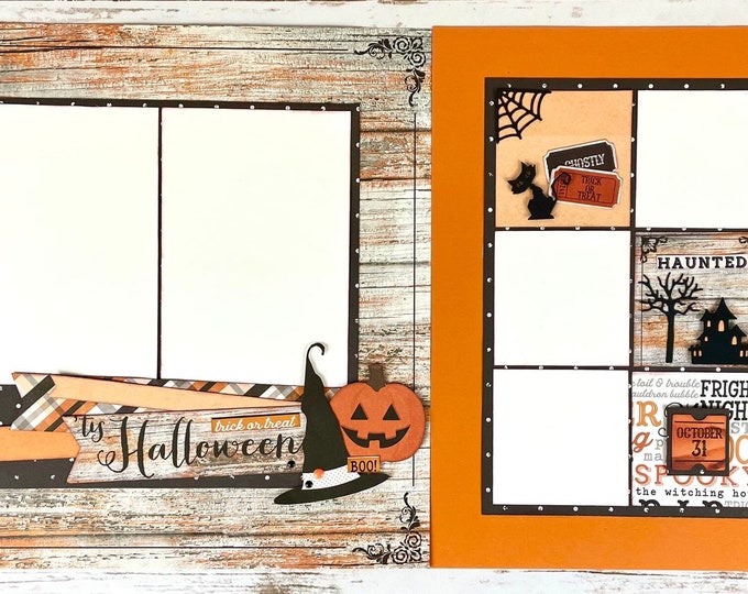 Happy Haunting - Tis Halloween Layout - DIY 2-page 12x12 PRECUT Layout ...