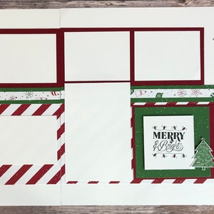 Christmas Layout- Merry and Bright Pre-cut 2-page 12x12 Scrapbook ...