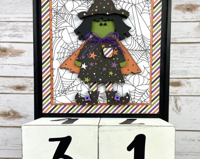 October - Halloween Witch - for Block Calendar / Countdown Calendar ...
