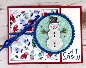 Christmas Card- Let It Snow Snowflake Card Class Kit - Etsy