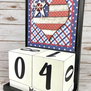 July - Heart Flag - for Block Calendar / Countdown Calendar - DIY ...