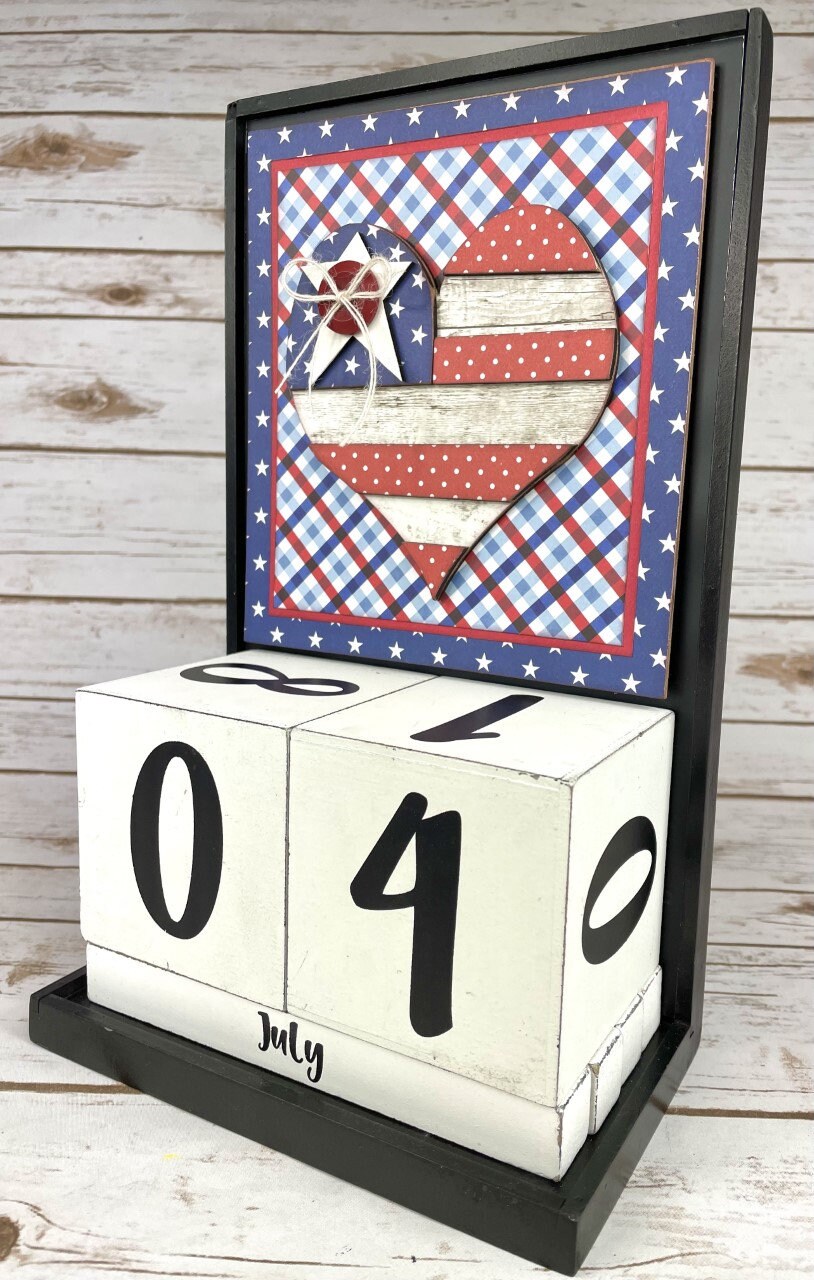 July - Heart Flag - for Block Calendar / Countdown Calendar - DIY ...