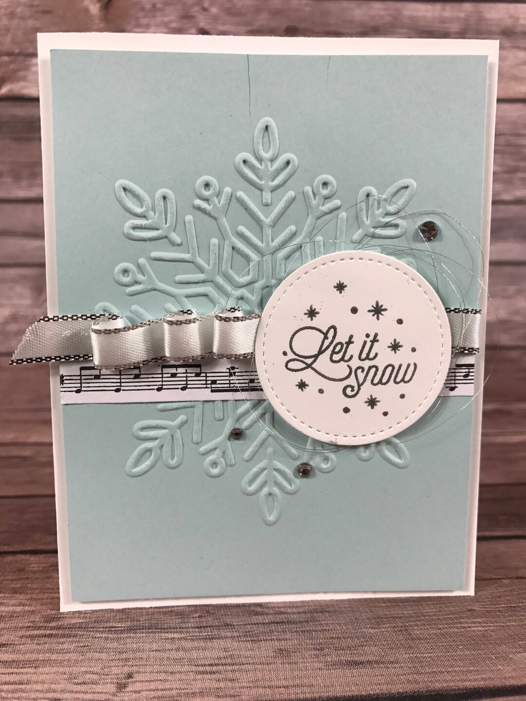 Christmas Card- Let It Snow Snowflake Card Class Kit - Etsy