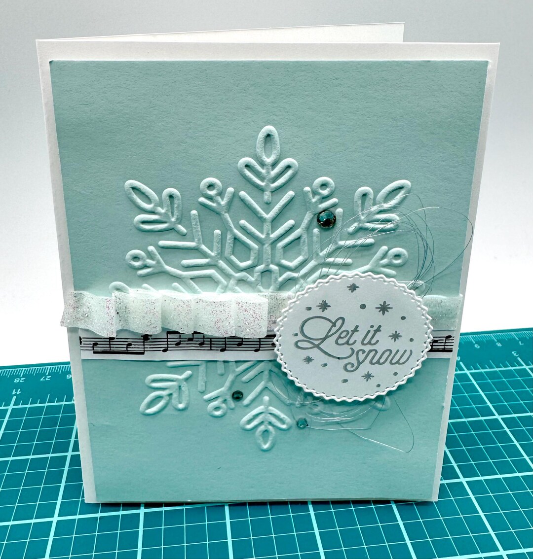 Christmas Card- Let It Snow Snowflake Cards - DIY 3-card Kit - Etsy