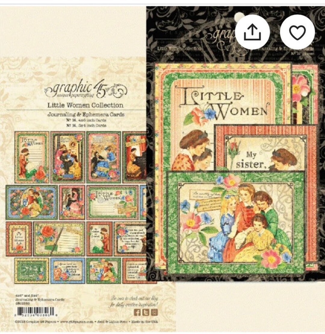 Graphic 45 Little Women Ephemera Journal Cards - Etsy