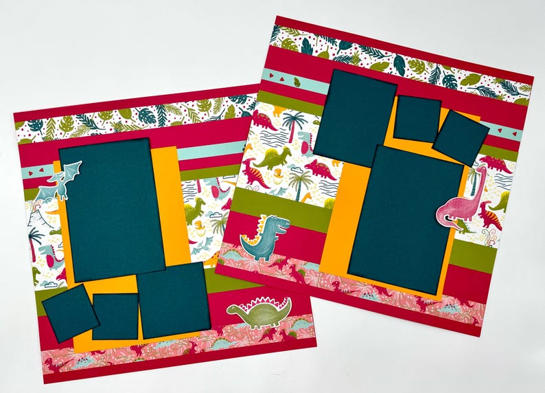 Dino Roar - Pre-cut 2-page 12x12 Scrapbook Layout DIY Kit - Etsy