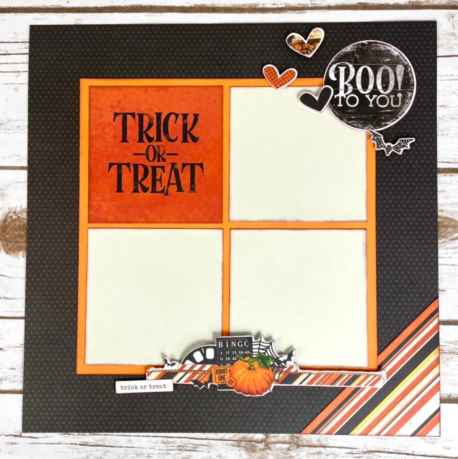 Halloween Boo to You Halloween Layout Simple Pages Series - Etsy