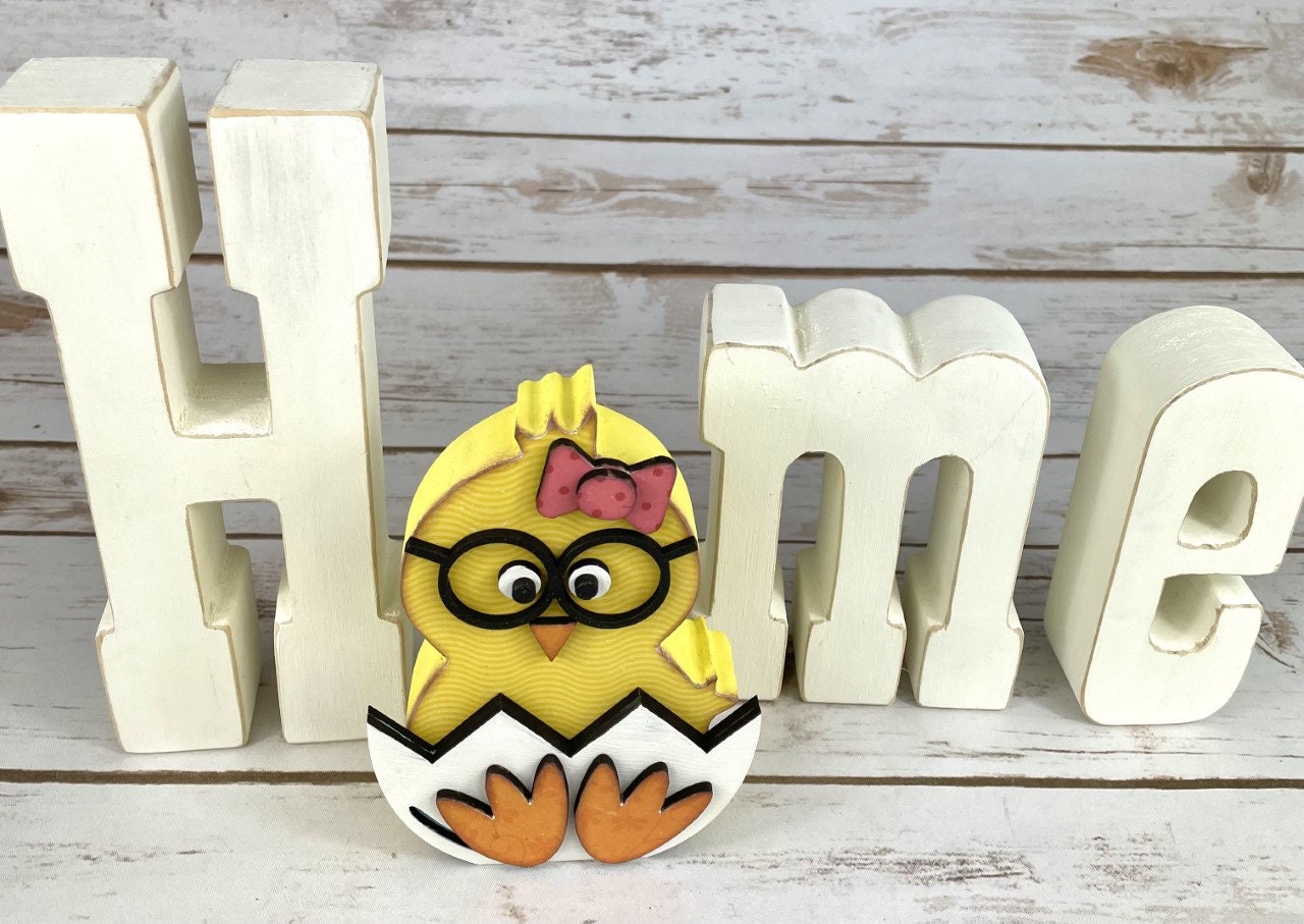 Lil' Chick Cute Easter Chick Home Wood Decor Kit | Etsy