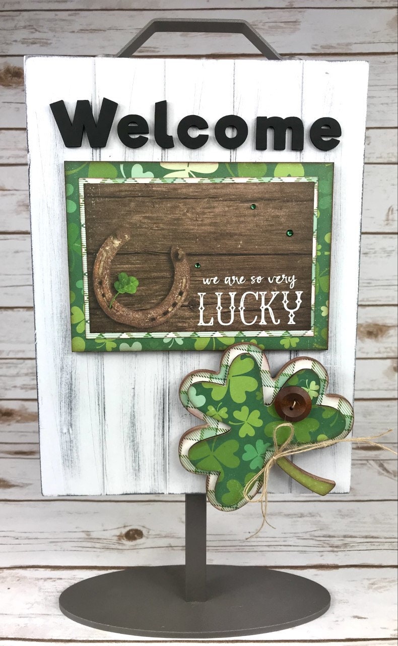March Lucky Shamrock DIY Welcome Sign Monthly Decor | Etsy