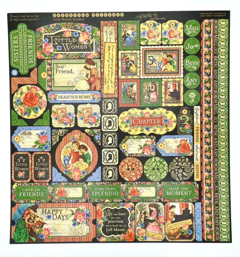 Graphic 45 Little Women Sticker Sheet - Etsy