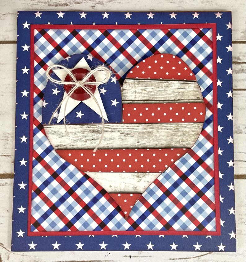 July - Heart Flag - for Block Calendar / Countdown Calendar - DIY ...