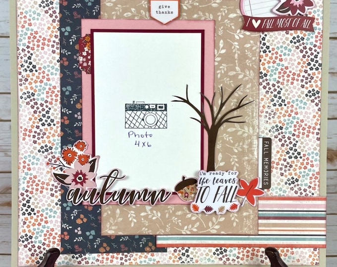 Autumn - Forever Fall Layout - DIY 1-page 12x12 PRECUT Layout Kit - Etsy