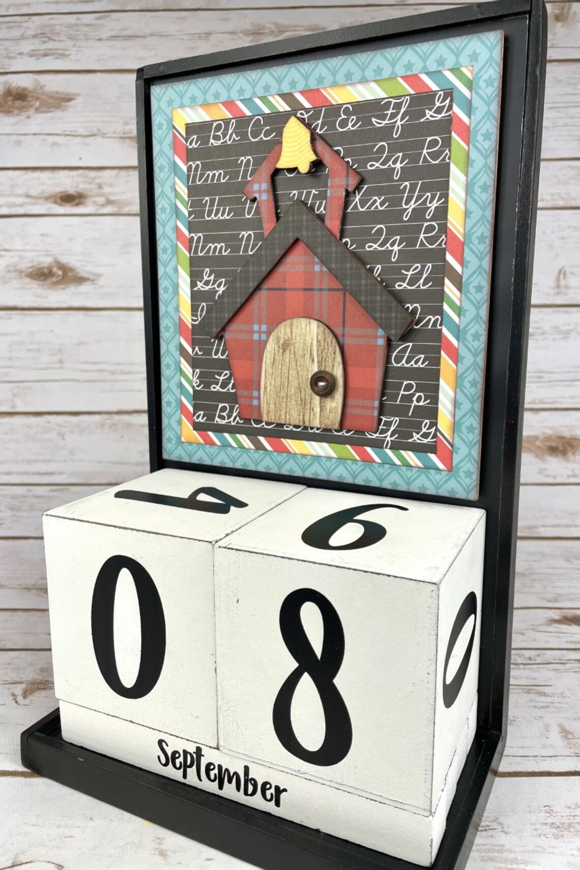 September - Schoolhouse - for Block Calendar / Countdown Calendar - DIY ...