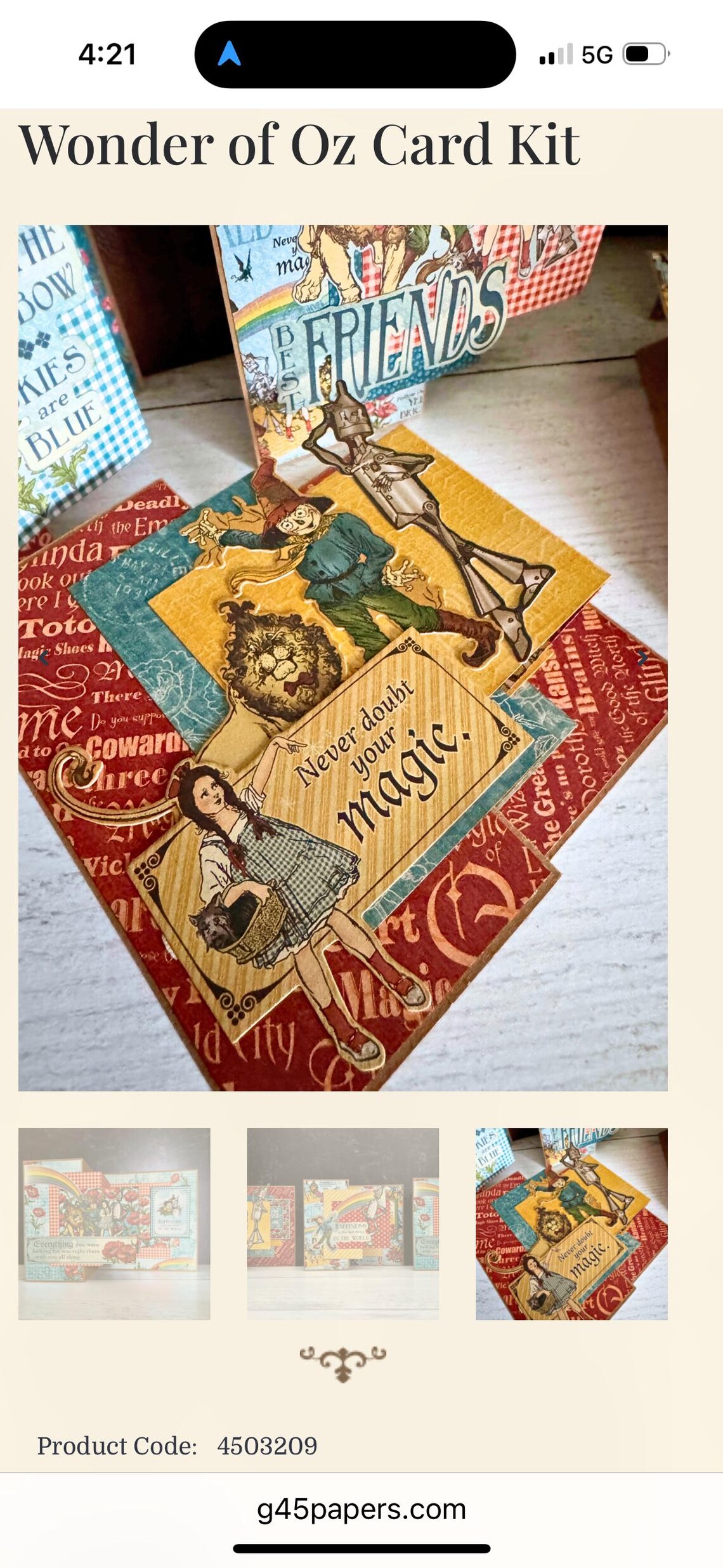 Wonder of Oz - Triple Z-fold DIY Card Kit - Graphic 45 - Etsy