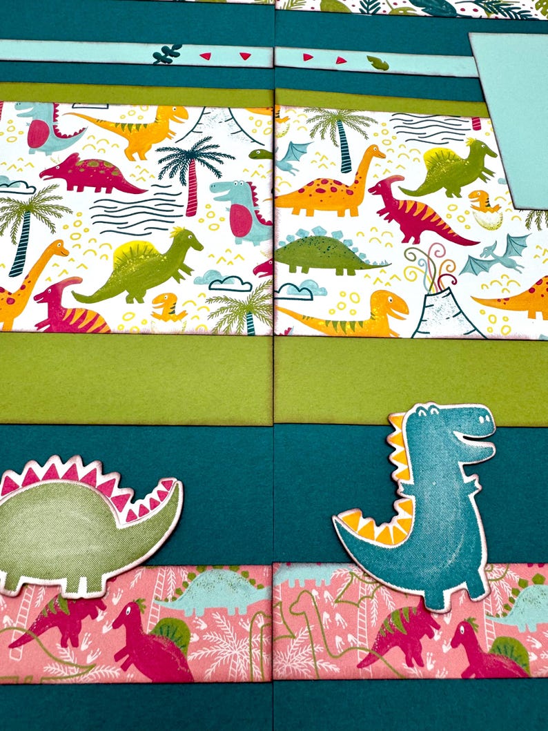 Dino Roar - Pre-cut 2-page 12x12 Scrapbook Layout DIY Kit - Etsy