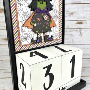 October Halloween Witch for Block Calendar / Countdown Calendar DIY ...