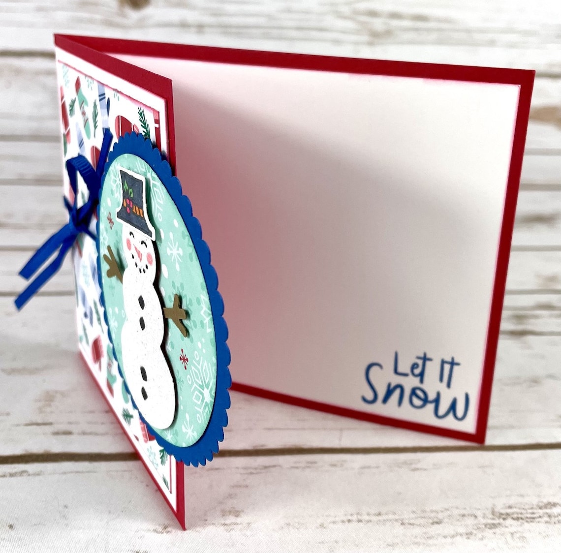 Let It Snow Snowman Fun Fold Card DIY Class Kit - Etsy