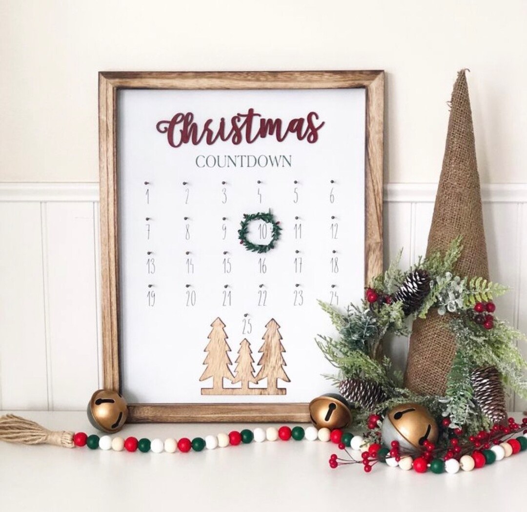 PREMADE Christmas Countdown Calendar - Finished Wood Home Decor - Etsy