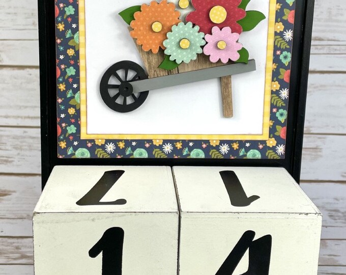 May - Wheelbarrow and Flowers Kit - for Block Calendar / Countdown ...