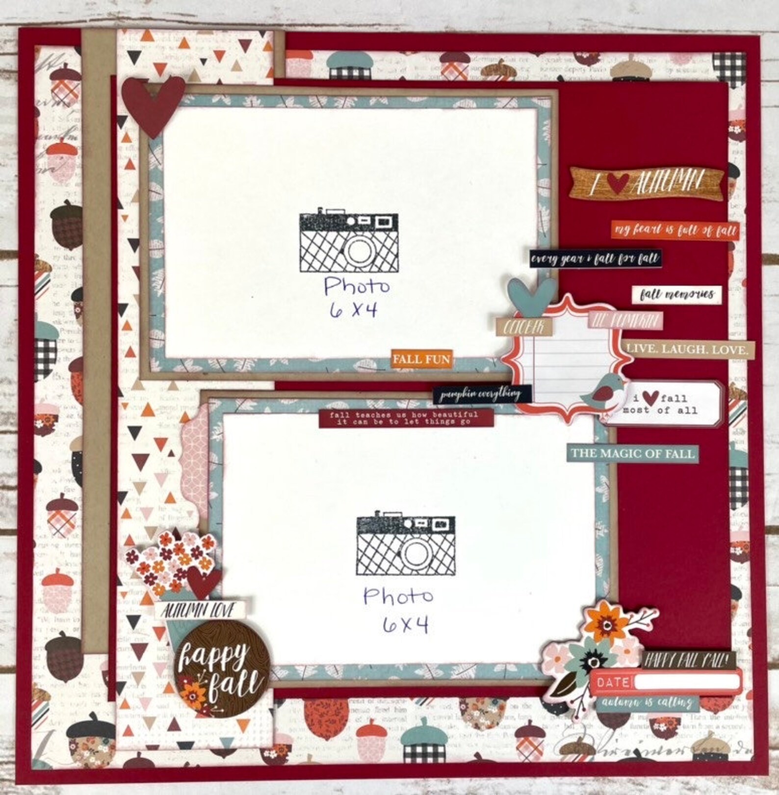 I Love Autumn Forever Fall Layout DIY 1-page 12x12 PRECUT - Etsy