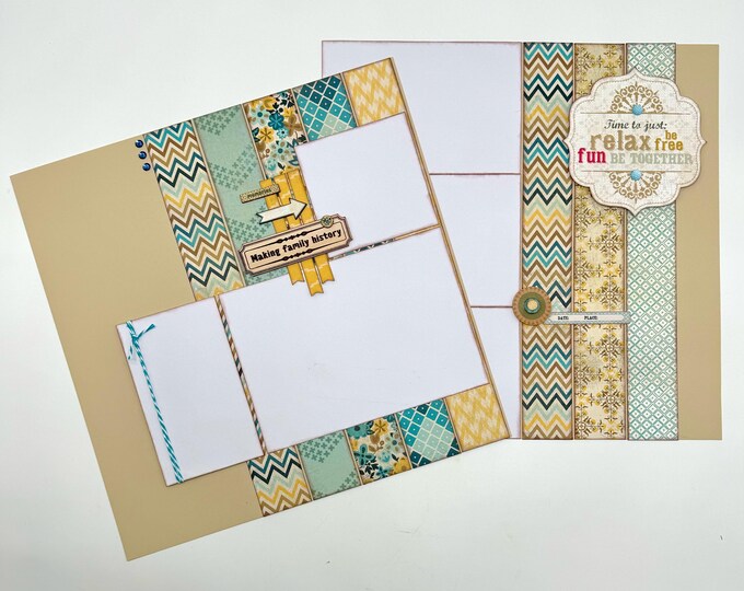 Indie Chic - Making Family History - PRECUT 2-page 12x12 Scrapbook DIY ...