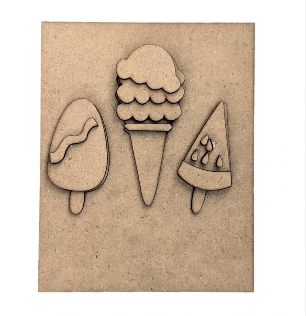 August Ice Cream Treats Block Calendar Kit – DIY Interchangeable Inset ...